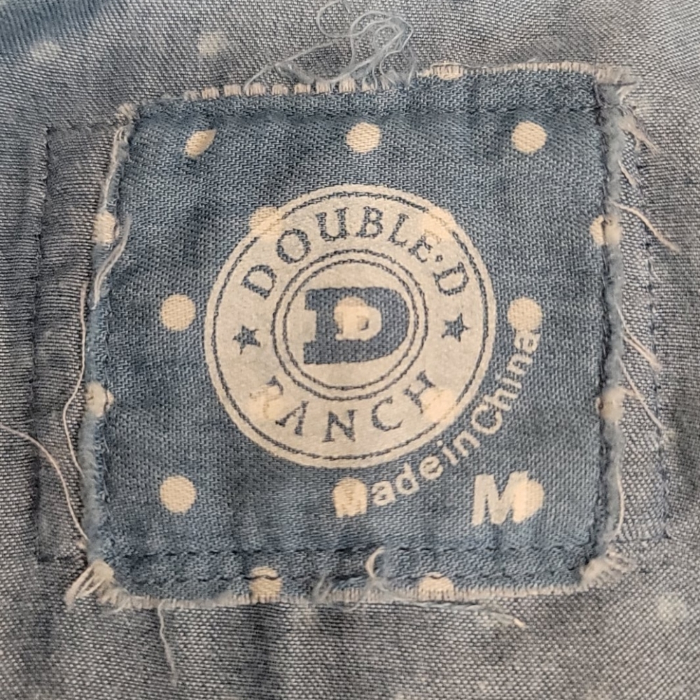 Double D Ranch Denim Dress M Ruffle Western Cowgirl - Gem